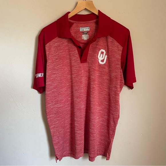 Section 101 | Shirts | University Of Oklahoma Red Mens Polo Shirt Ou ...
